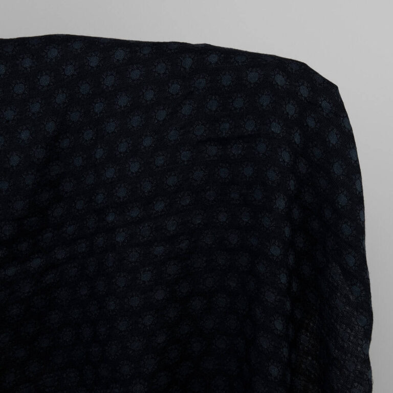 Black Washed Jacquard Fabric | Linen Fashion
