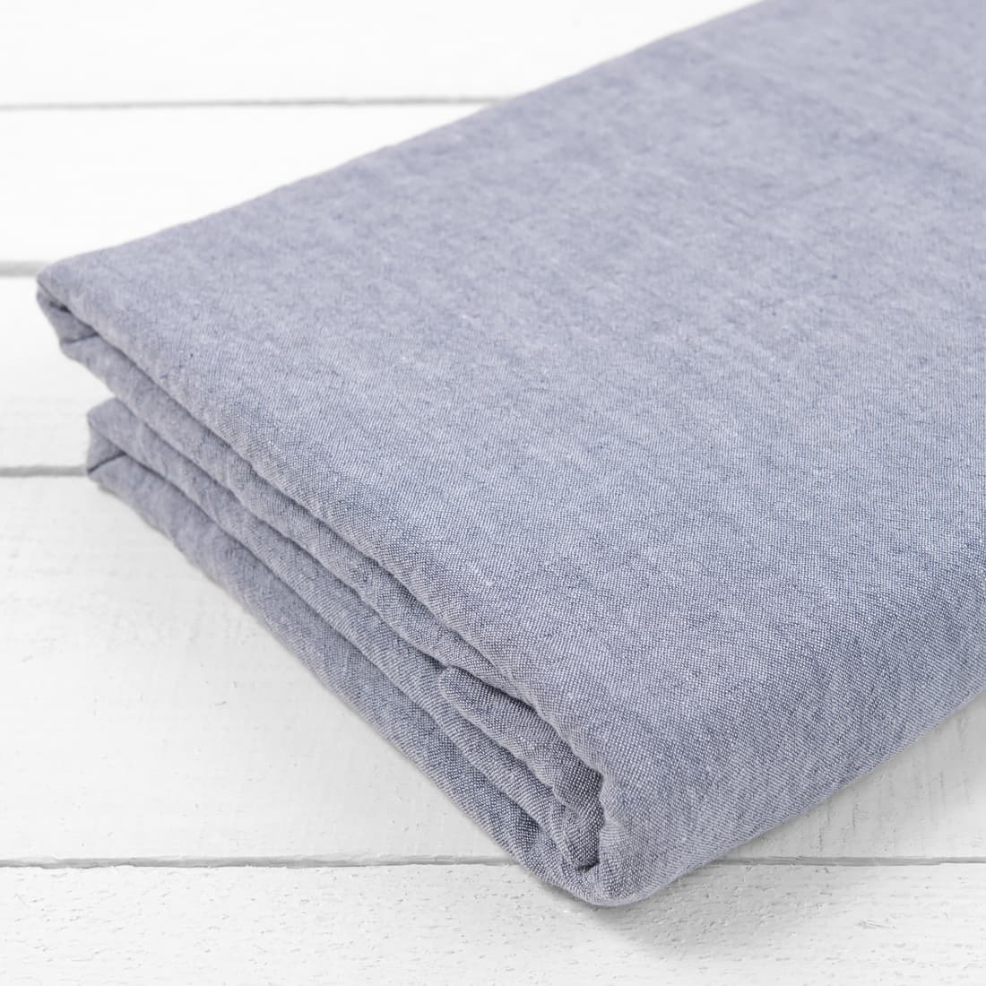 Grey Blue Linen Flat Sheet, Washed, Simple Hem Some Sizes LT