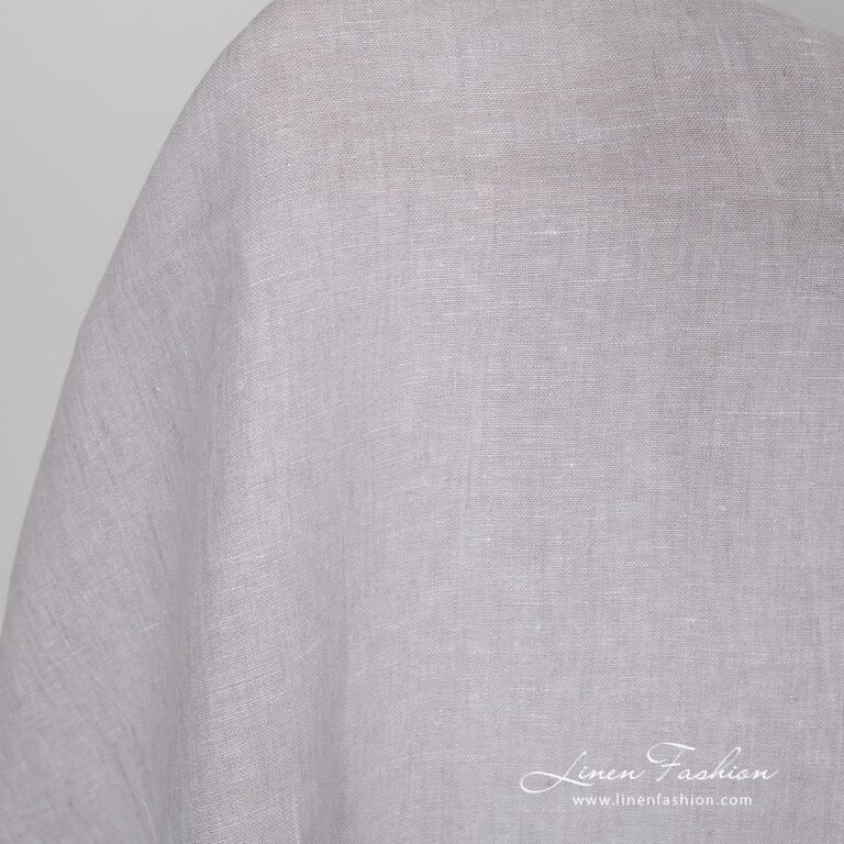 Ash Lilac Colour Linen Fabric. Medium Weight Linen Quality.