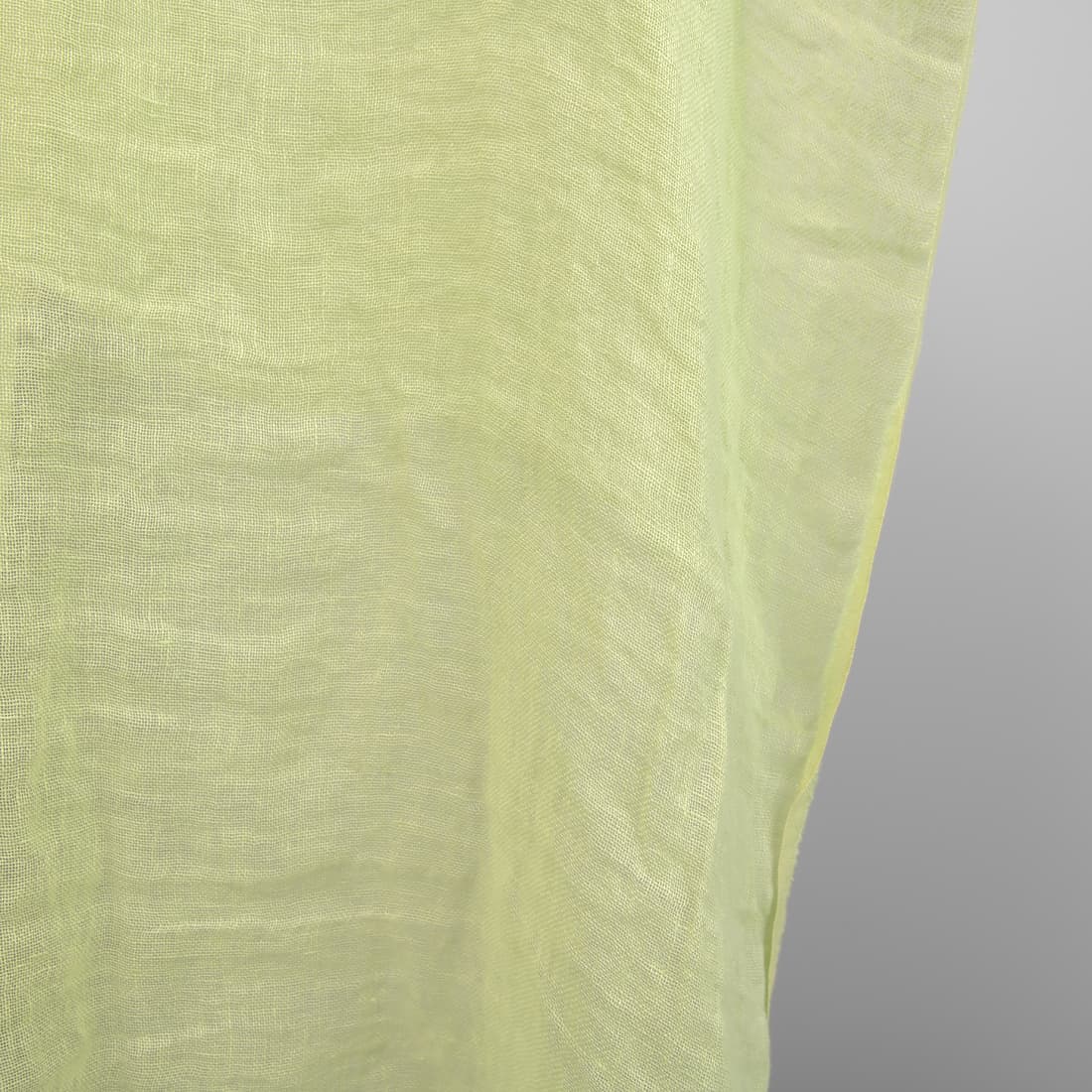 Washed Linen Gauze Fabric Light Yellow-green, Transparent AB Siulas
