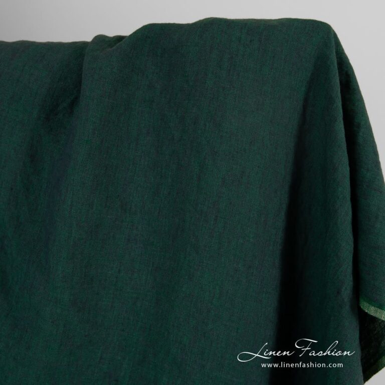 Bluish Green Linen Fabric, Washed | Linen Fashion