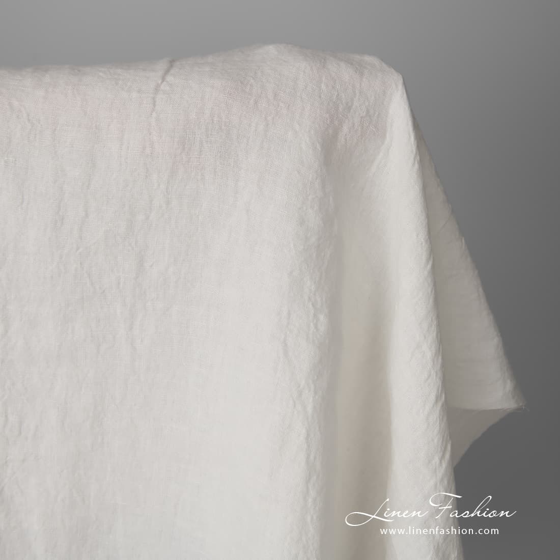 Wide Off-white Linen Fabric Washed, 295cm (116.1") Width