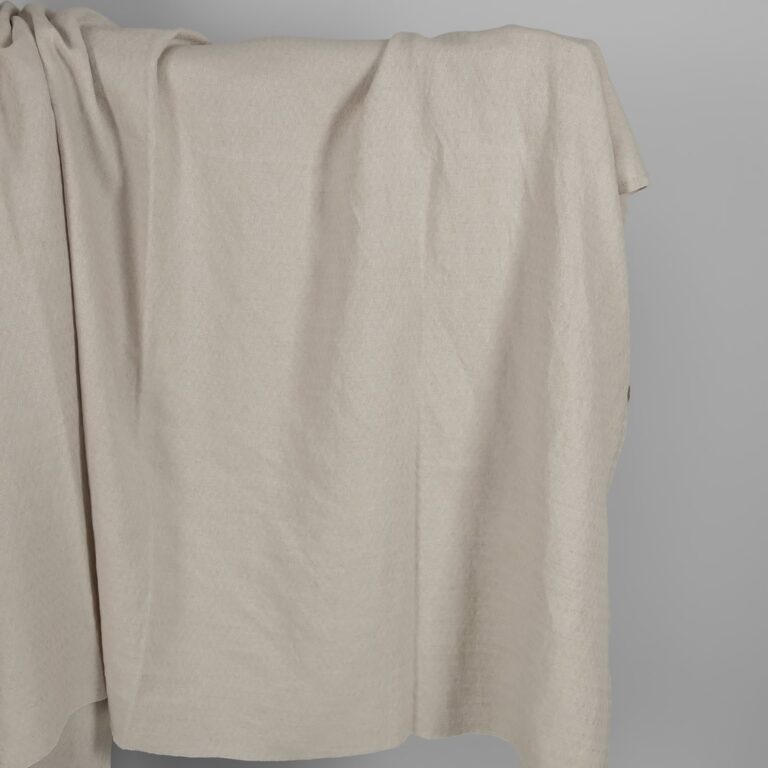Washed Linen Cotton Sand Colour Herringbone Pattern 150cm