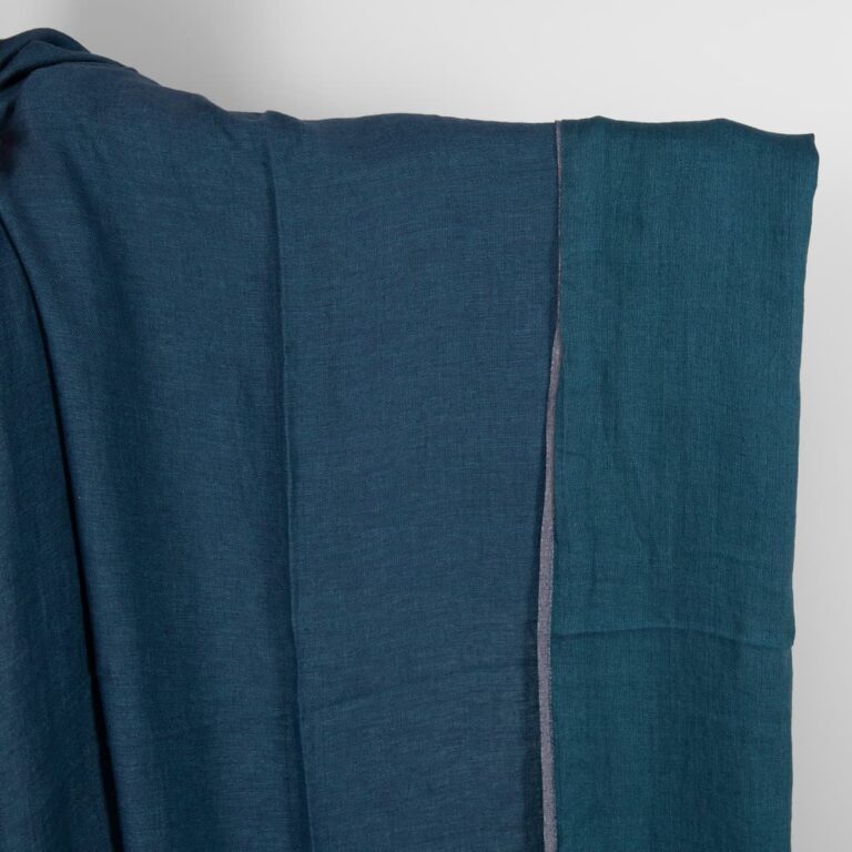 Double-sided Blue Washed Linen Fabric, 140cm (55.1") Width