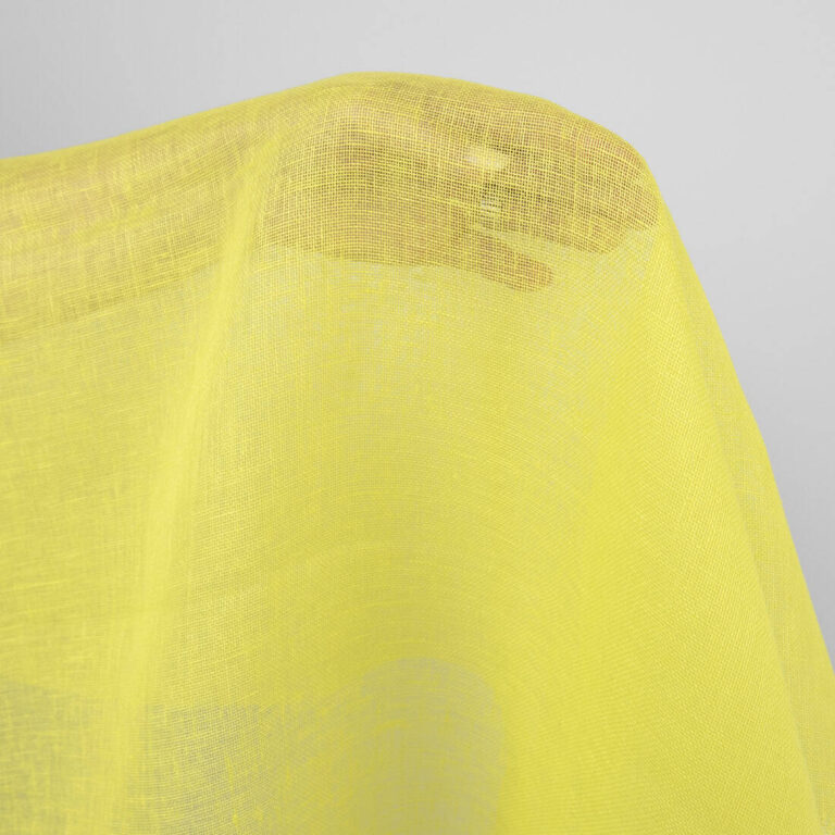 Transparent Bright Yellow Linen Fabric For Curtains, Shawls Linen Fashion