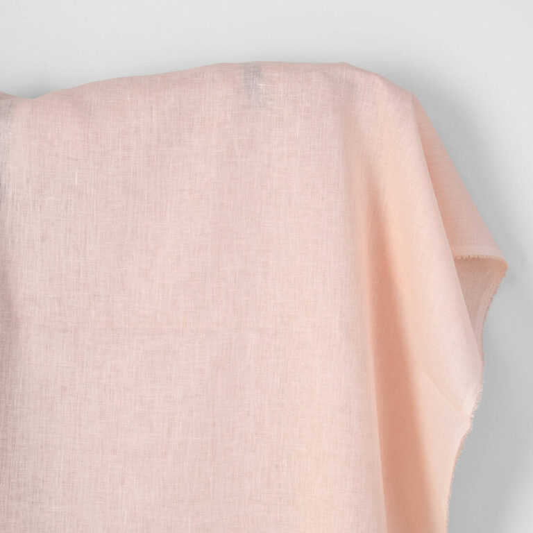Linen Fabric Plain Pale Pink, 100% Linen. 150 Cm (59") Width