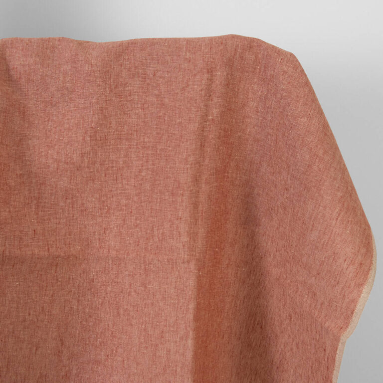 Linen Fabric Brick Red With Beige Melange, 150cm Width